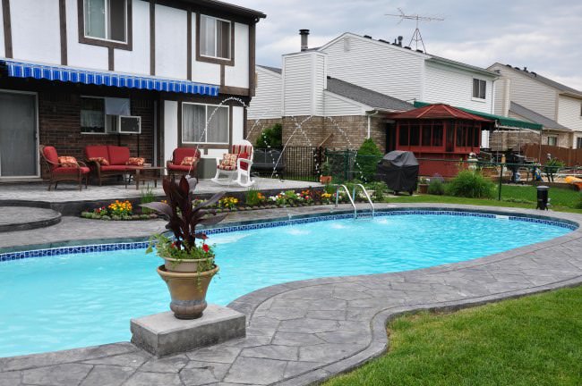 Castle Rock Pool Deck in Brownstown - Rolland Cement