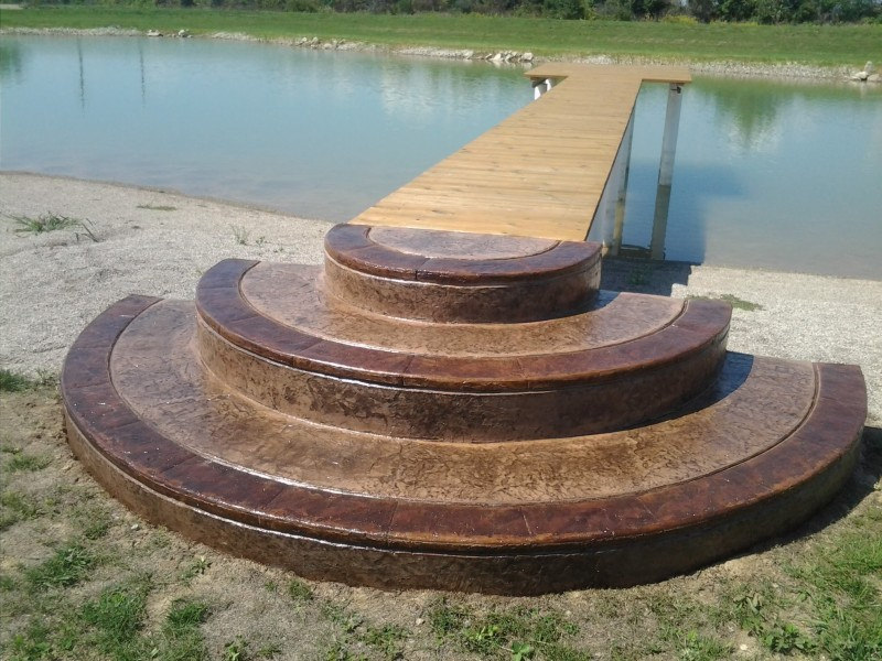 Round Steps off a Dock - Rolland Cement